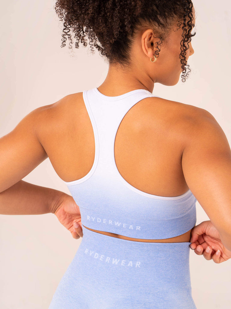 Ombre Seamless Sports Bra Cornflower Blue Ombre Ryderwear