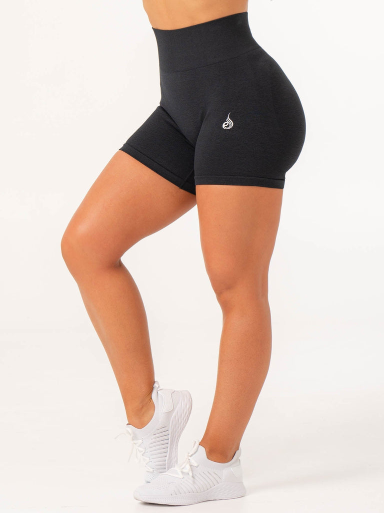 Contour Seamless Shorts - Black Marl - Ryderwear