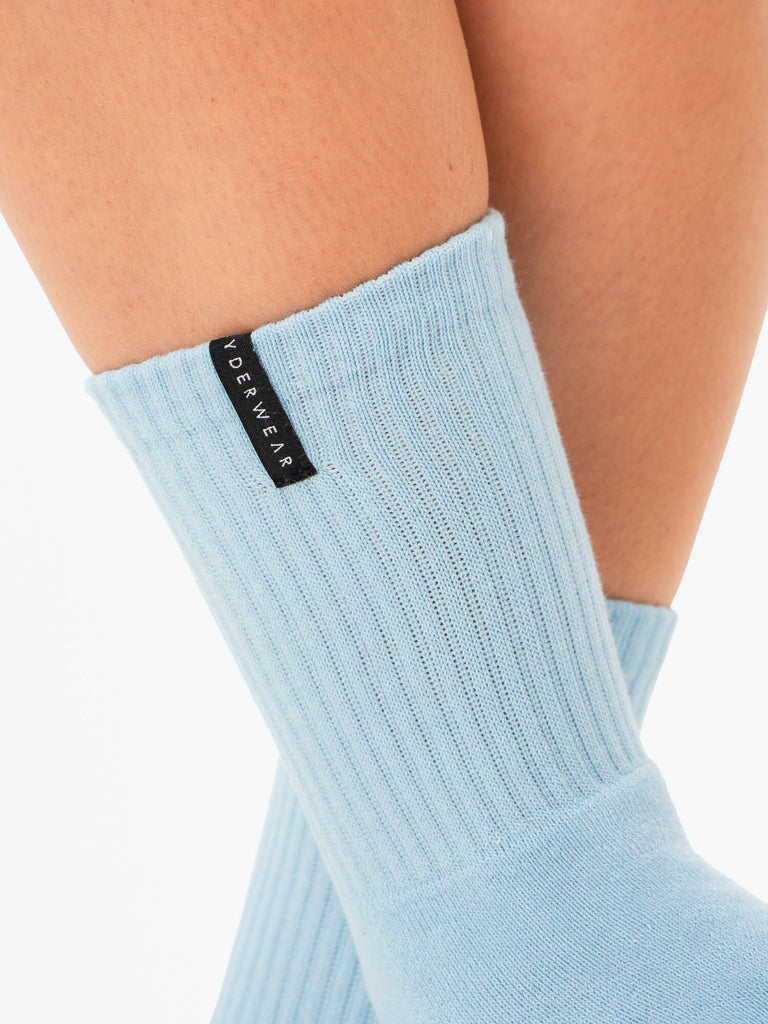 Crew Socks - Sky Blue - Ryderwear