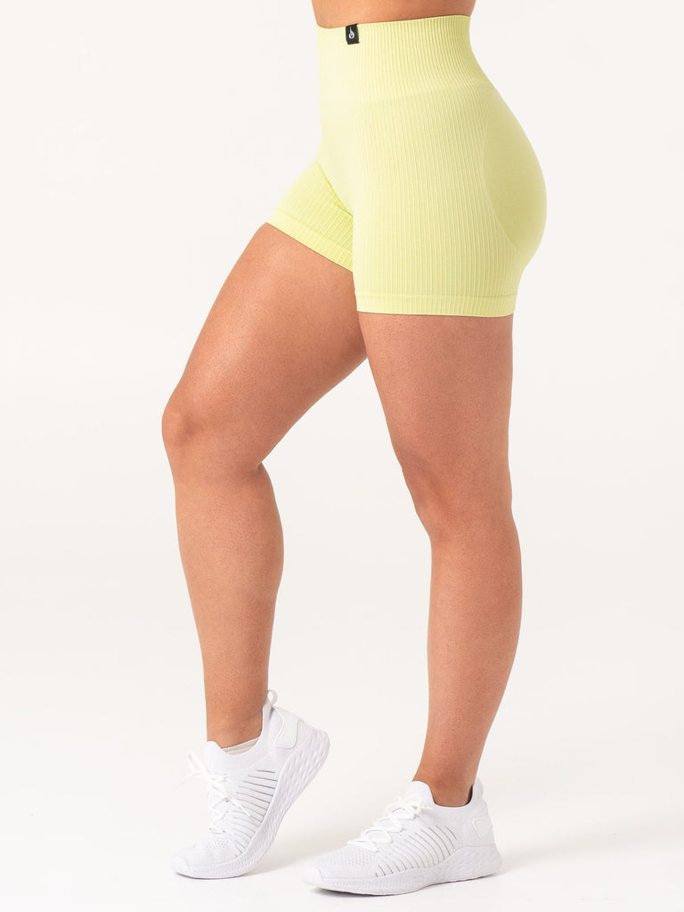 Rib Scrunch Seamless Shorts - Lime - Ryderwear