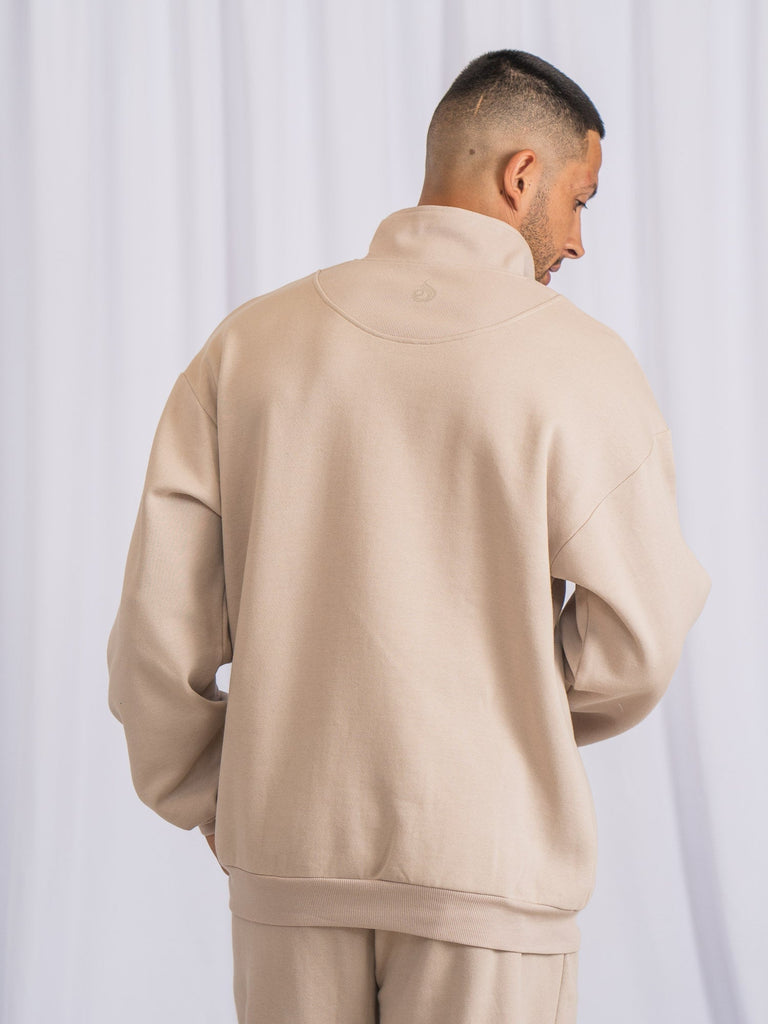 Unisex Half Zip Jumper - Sand - Ryderwear