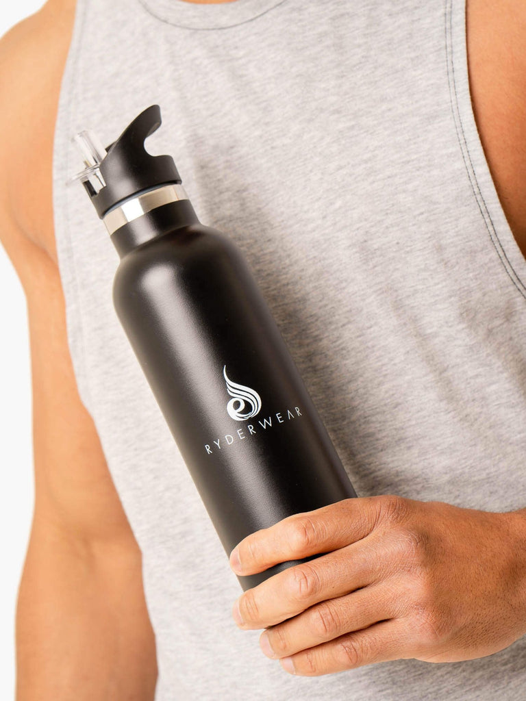Metal Water Bottle - Black - Ryderwear