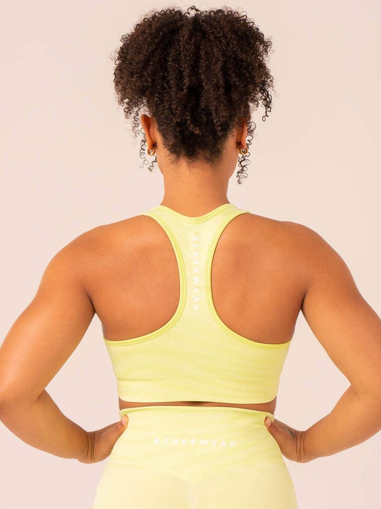 Zebra Seamless Sports Bra - Lime Zebra - Ryderwear
